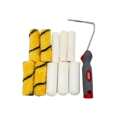 Decorating Supplies Direct - Prodec Assorted Mini Roller Sleeves and Frame Set 4"